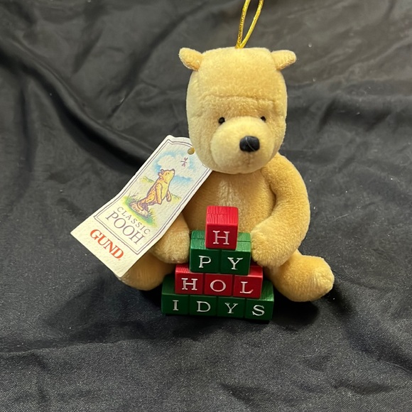 Gund | Holiday | Rare Gunddisney Classic Pooh Happy Holidays 4 Tall ...